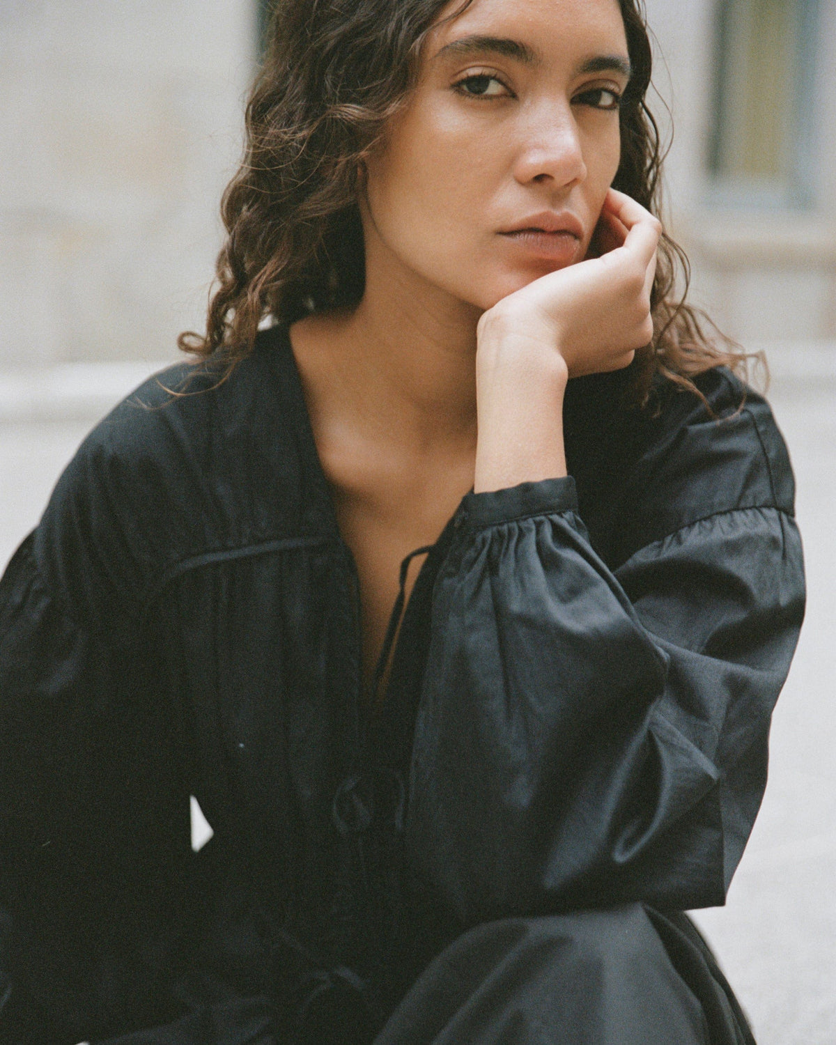 Hira Tie-Front Organic Cotton Blouse