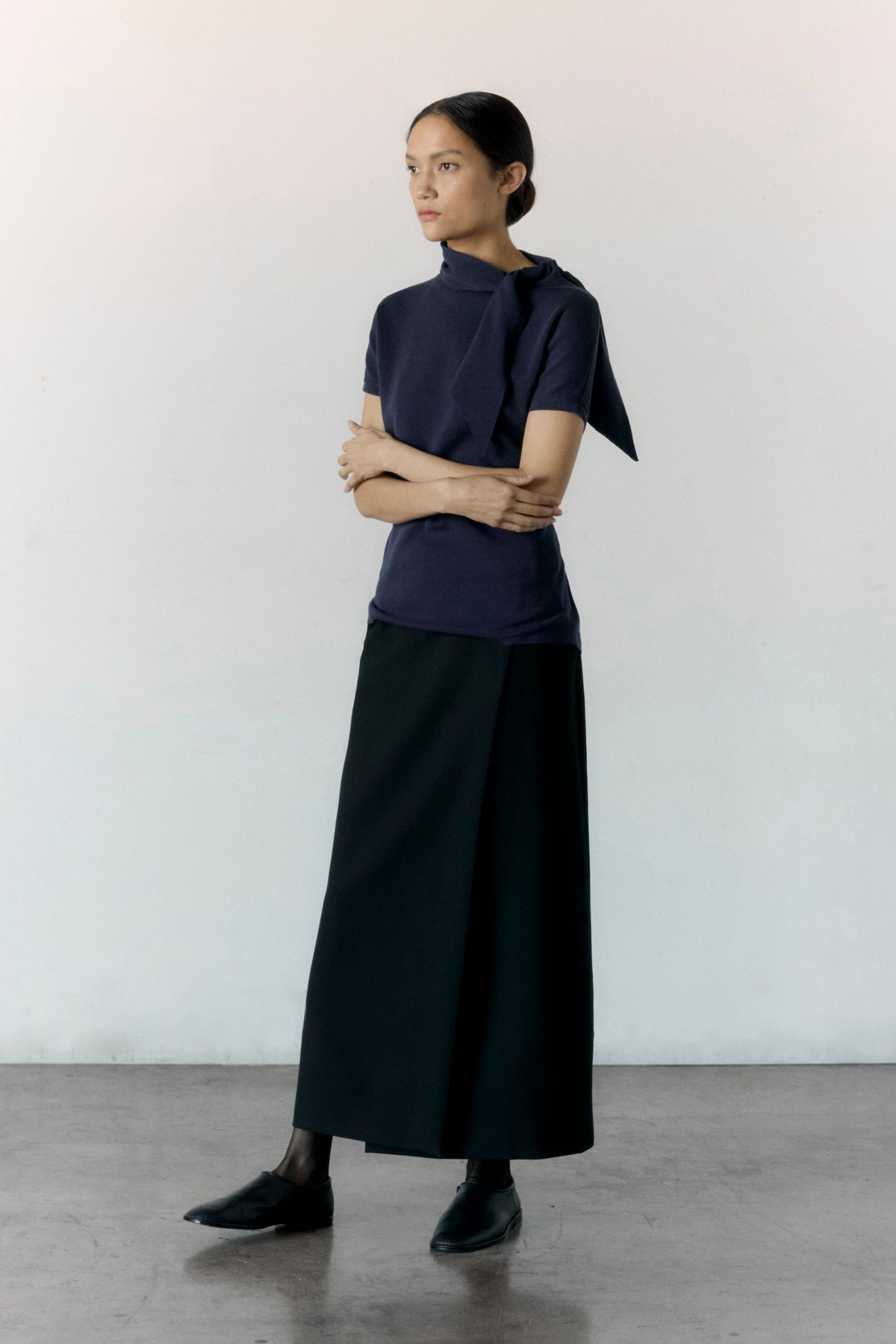 Lorinda Scarf-Neck Sweater Top