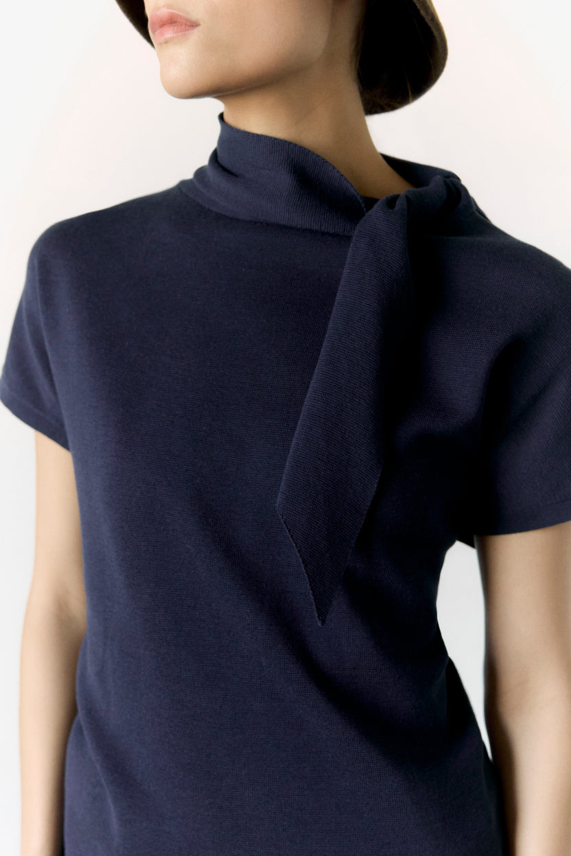 Lorinda Scarf-Neck Sweater Top