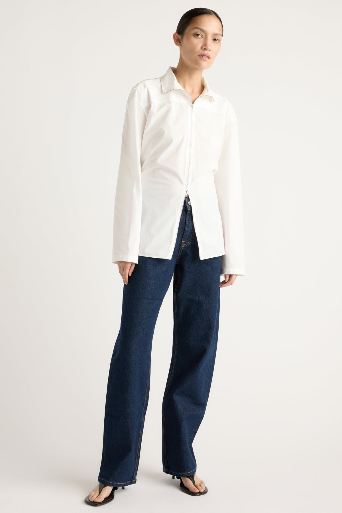 Baylor Cotton Back-Detail Tunic Blouse