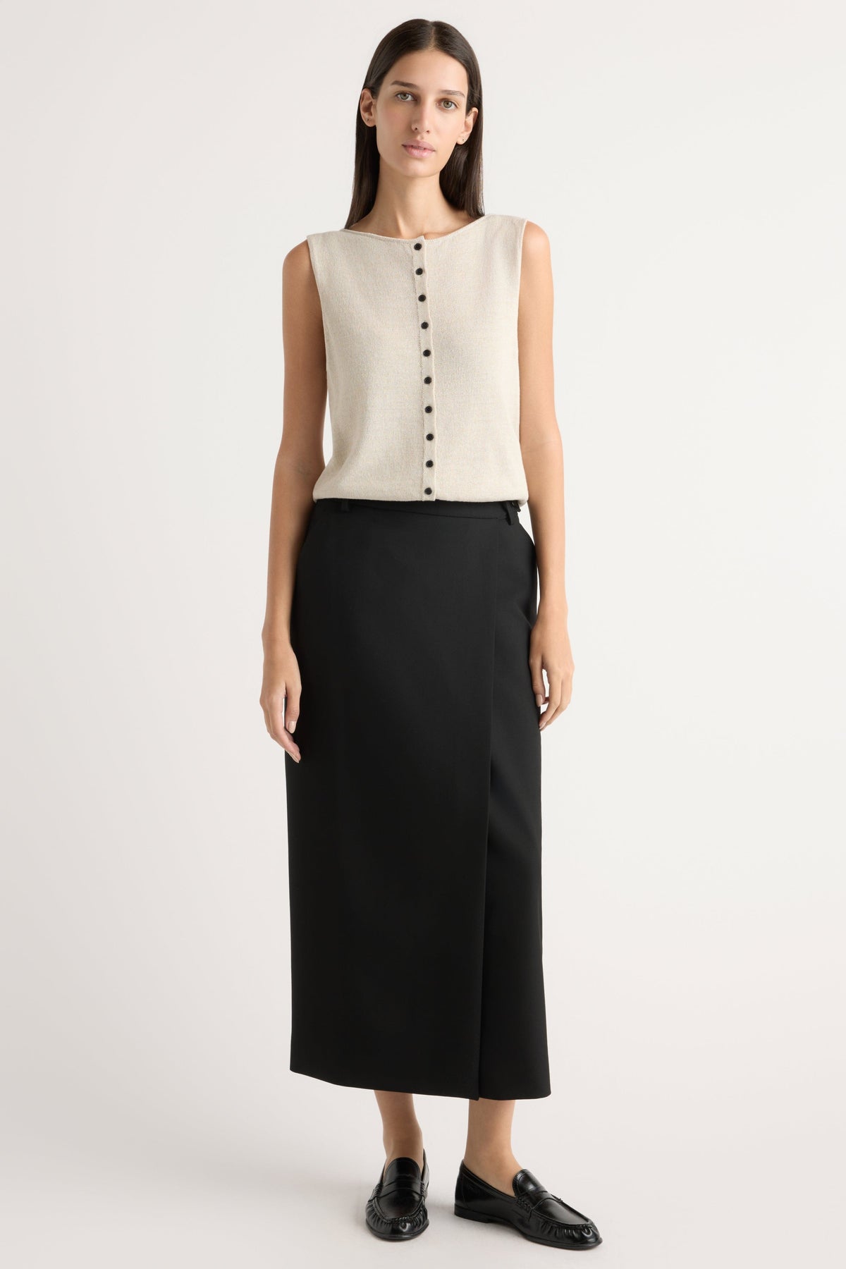 Elith Cotton-Linen Button Knit Vest