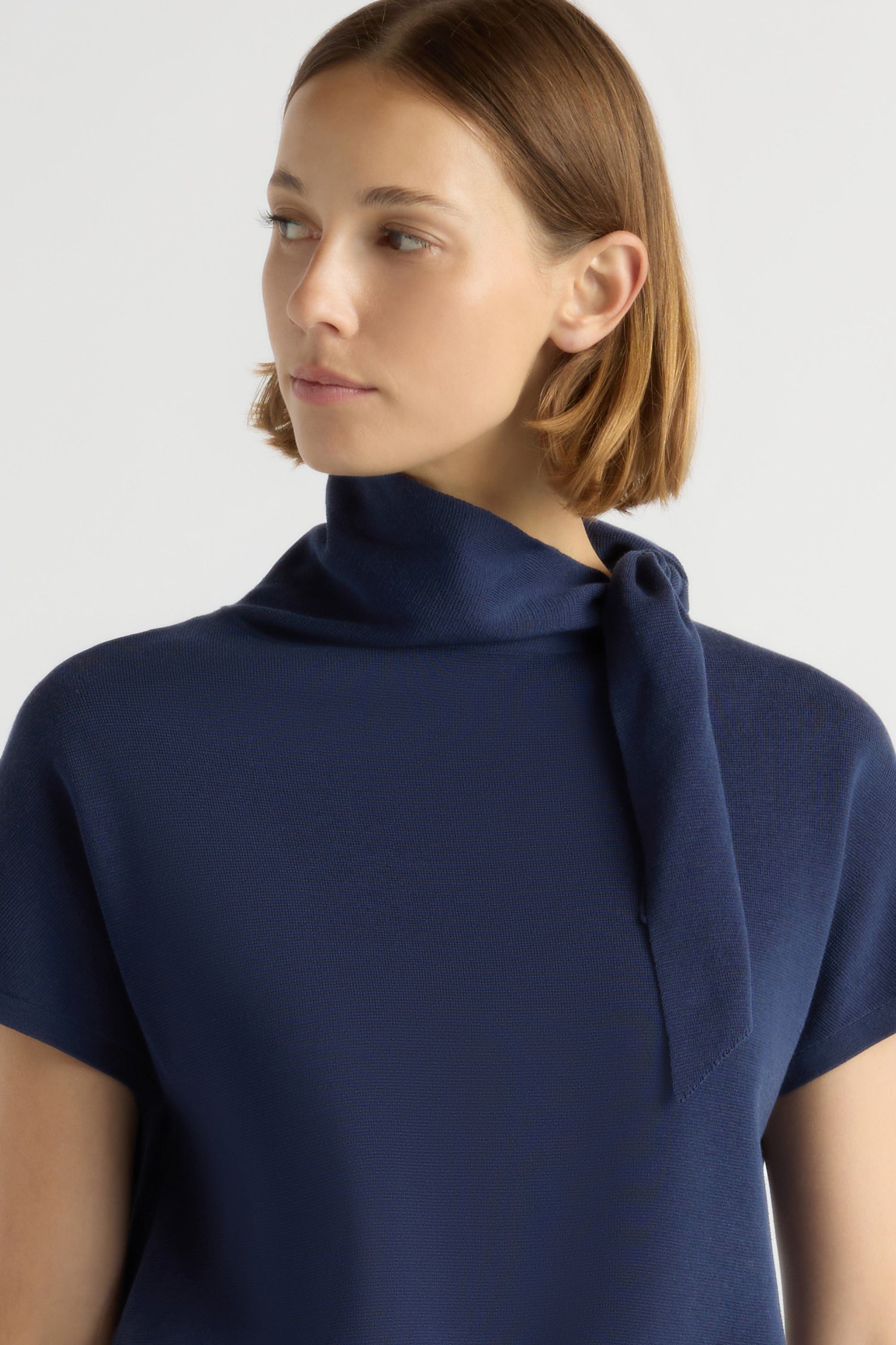 Lorinda Scarf-Neck Sweater Top