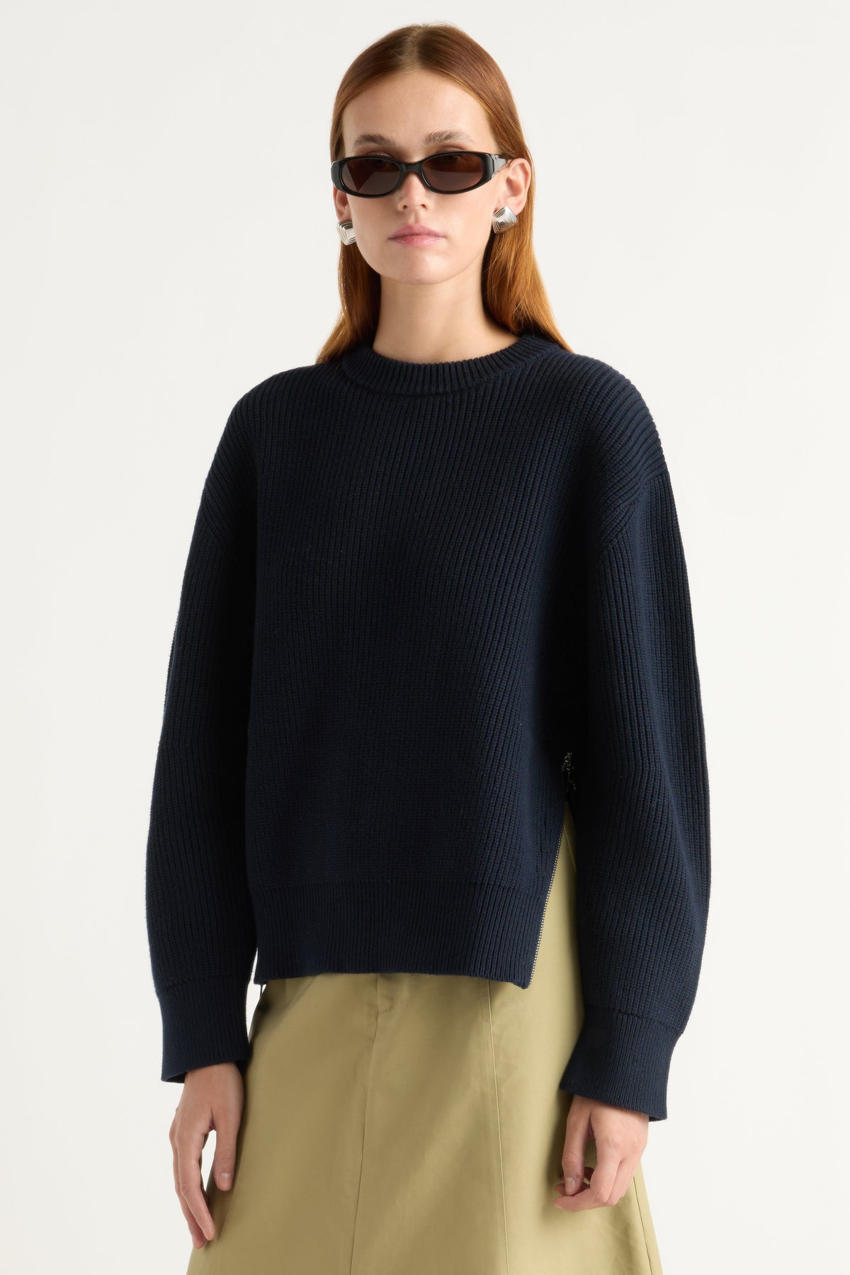 Tate Organic Cotton Side-Zip Sweater